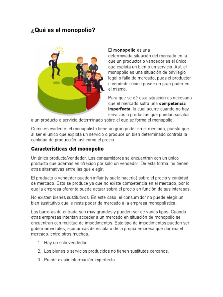 Monopolio Concepto.... | PDF | Monopolio | Mercado (economía)