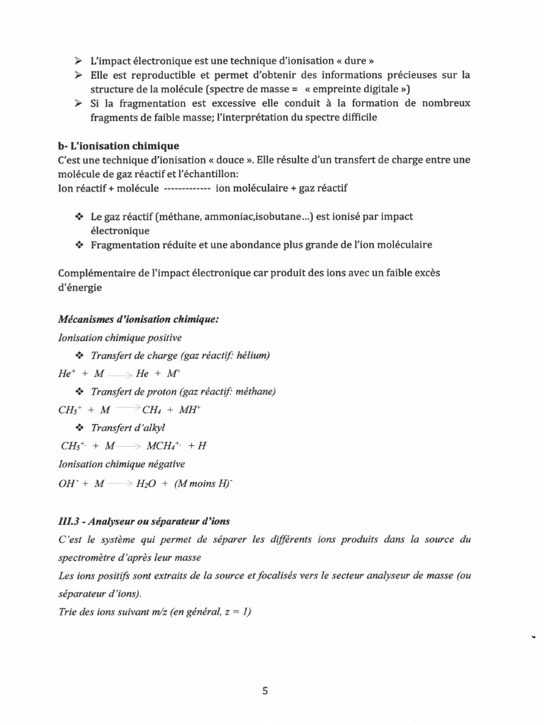Spectrométrie de Masse Partie 2 | PDF