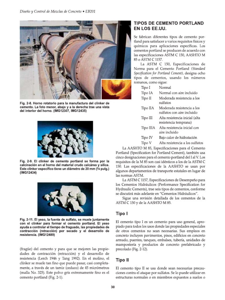 Tipos de cemento Portland EEUU | PDF