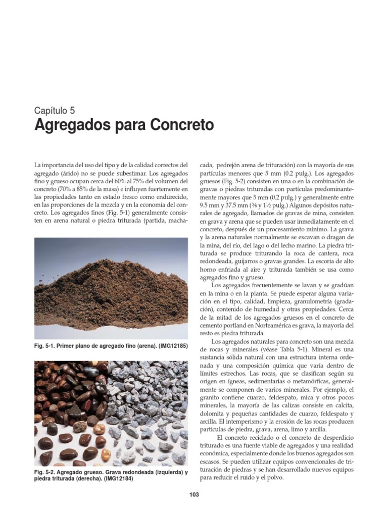 Agregados para Concreto: Tipos y Usos | PDF | Hormigón | Minerales