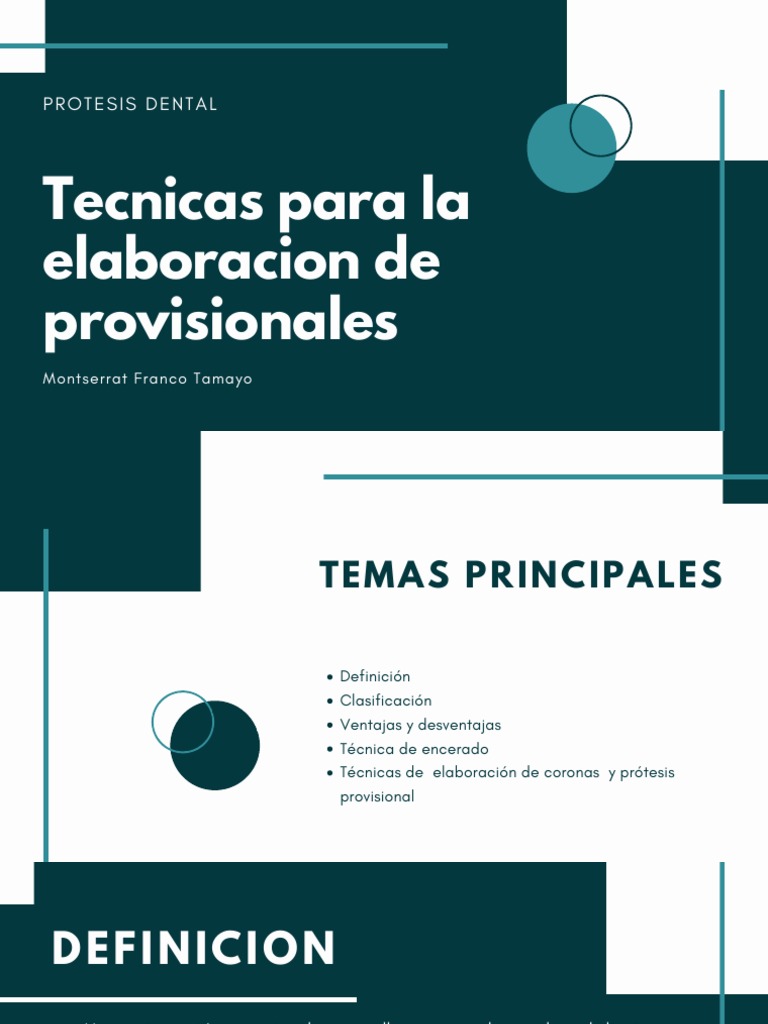 Tecnicas para La Elaboracion de Provisionales | PDF | Dentadura postiza ...
