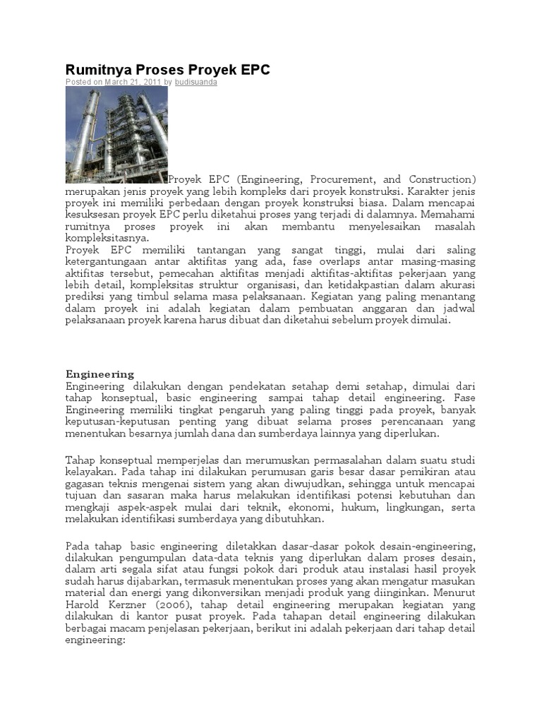 Rumitnya Proses Proyek Epc Pdf
