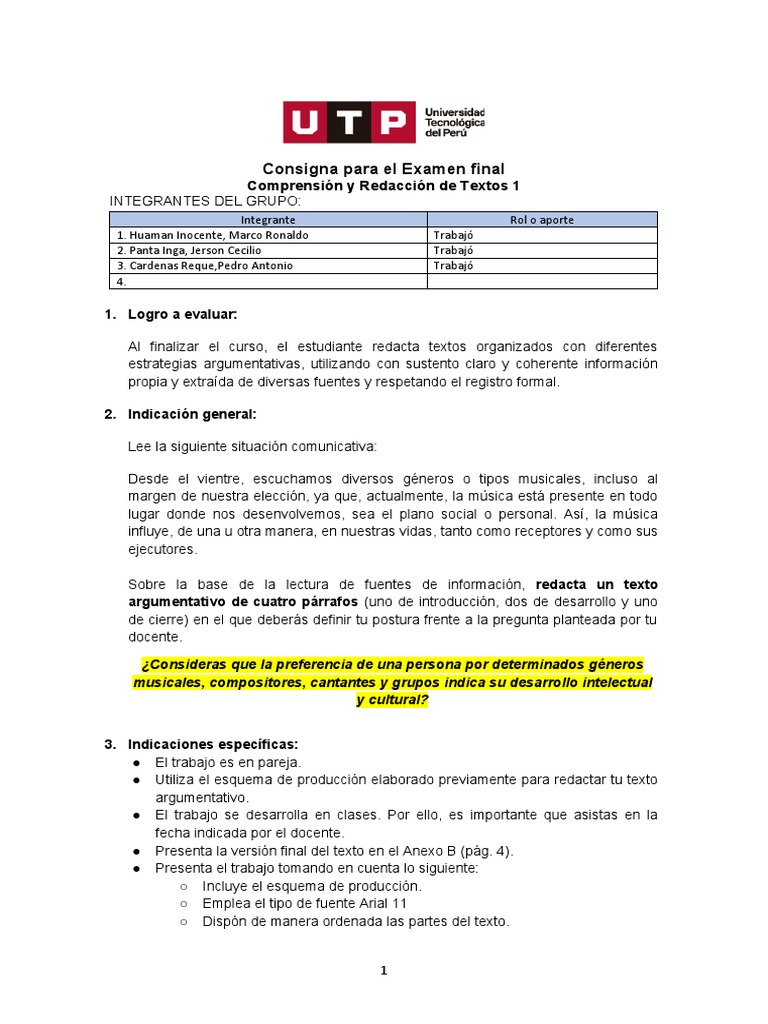 GC N01I EXFIConsigna 22C1M | PDF | Inteligencia | Prueba (evaluación)