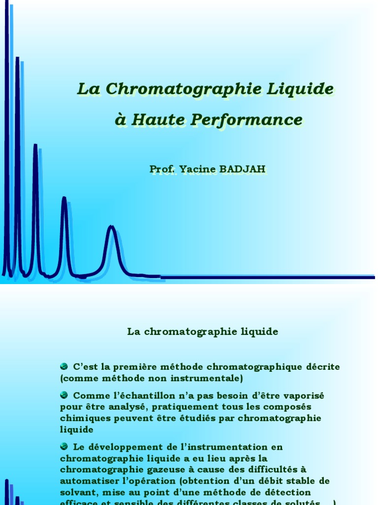HPLC1 | PDF | Chromatographie | Chromatographie en phase liquide à ...