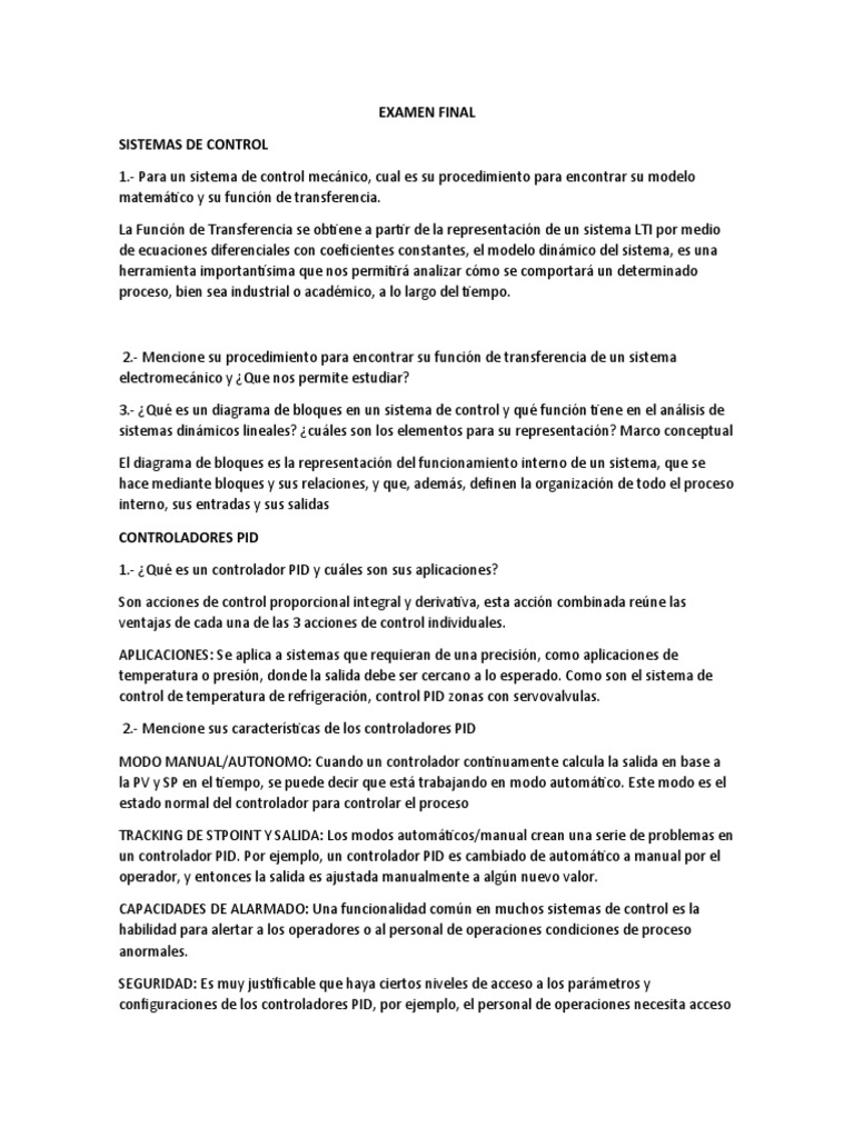 Examen Final Sheyla-2 | PDF | Sistema de control | Ciencias de la ... Examen Final Sheyla-2 | PDF | Sistema de control | Ciencias de la ...