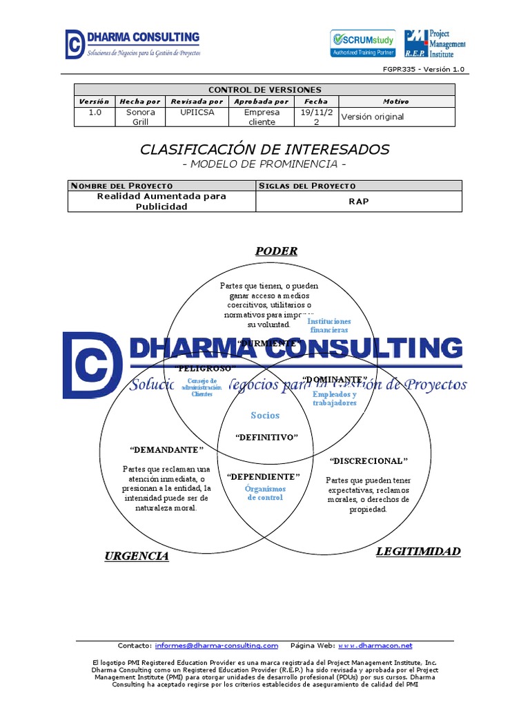 FGPR_335_06 - Clasificación de Interesados - Modelo de Prominencia (X ...