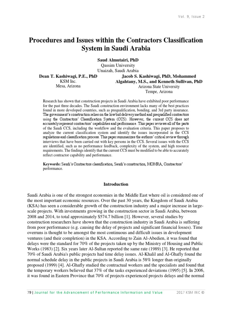 Saudi Contractor's Classification | Download Free PDF | Employment ...