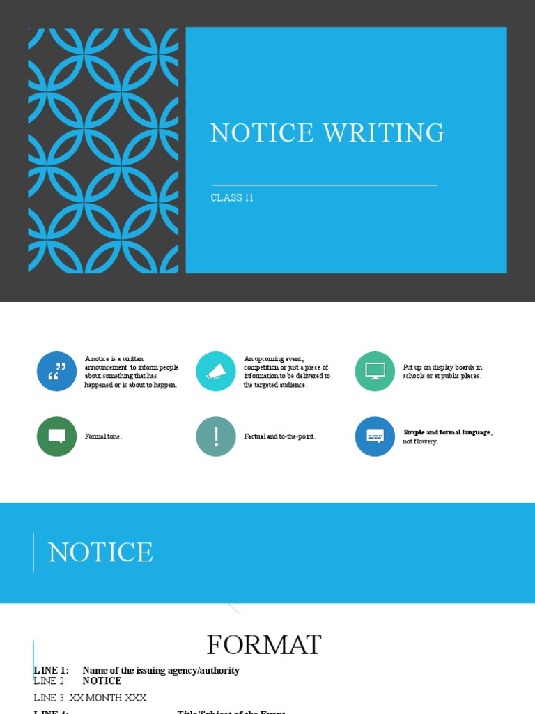 Notice Writing Class 11 | PDF