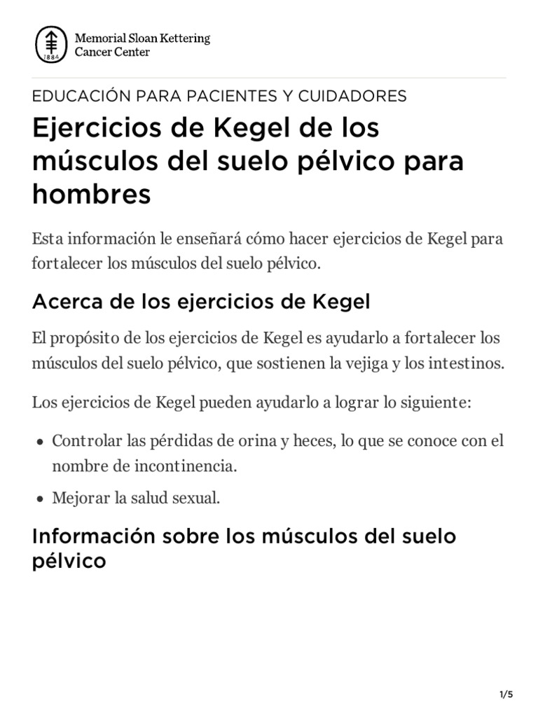 Pelvic Floor Muscle Kegel Exercises Men | PDF | Especialidades Medicas ...