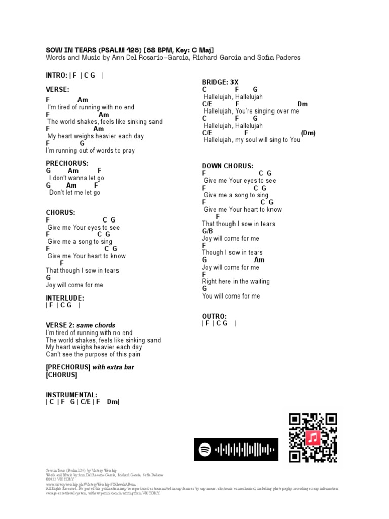 Sow in Tears Psalm 126 Chord Chart | PDF | Song Structure | Musical ...