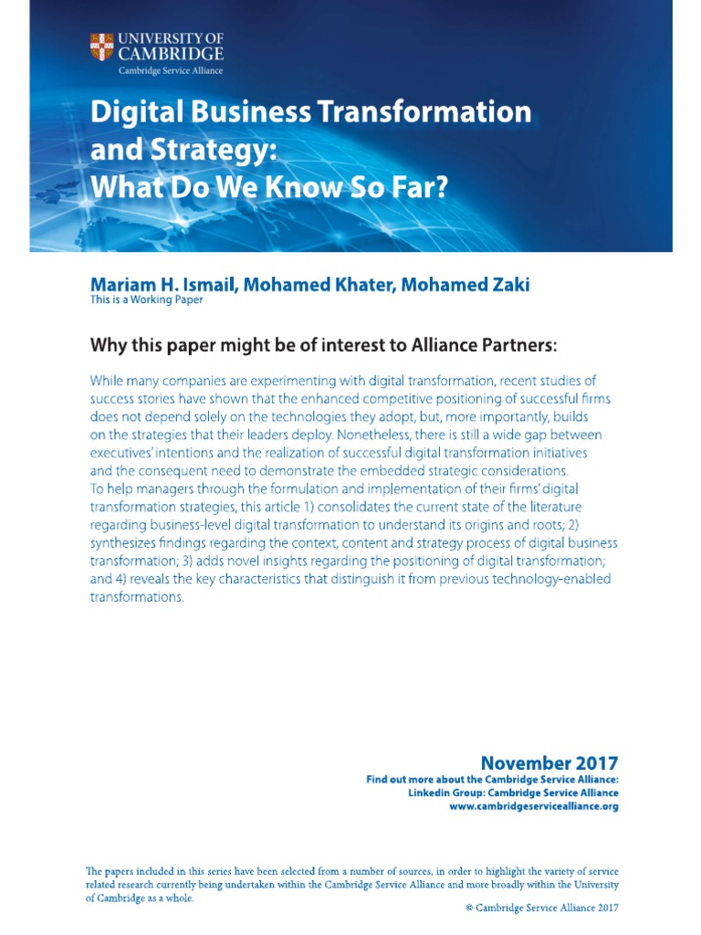 Digital Business Transformation And Strategy Pdf