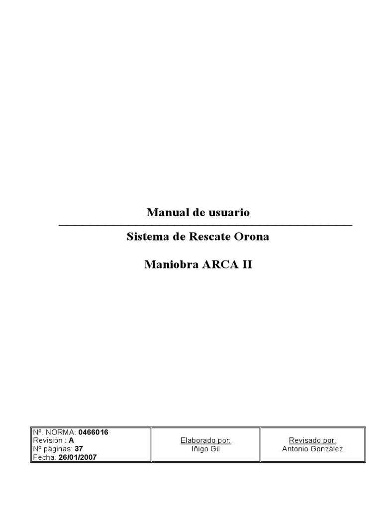0466016-Ies Uso Del Sistema de Socorro ORONA Con Maniobra ARCA II | PDF | Ascensor ...