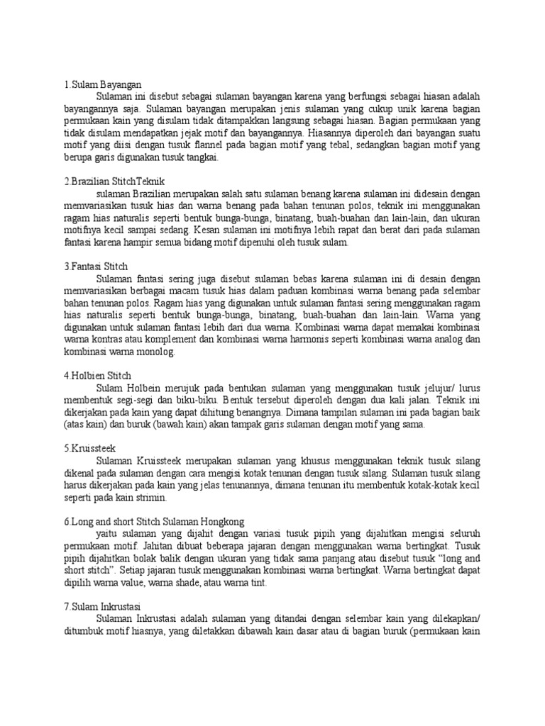 Jenis Jenis Sulaman | PDF