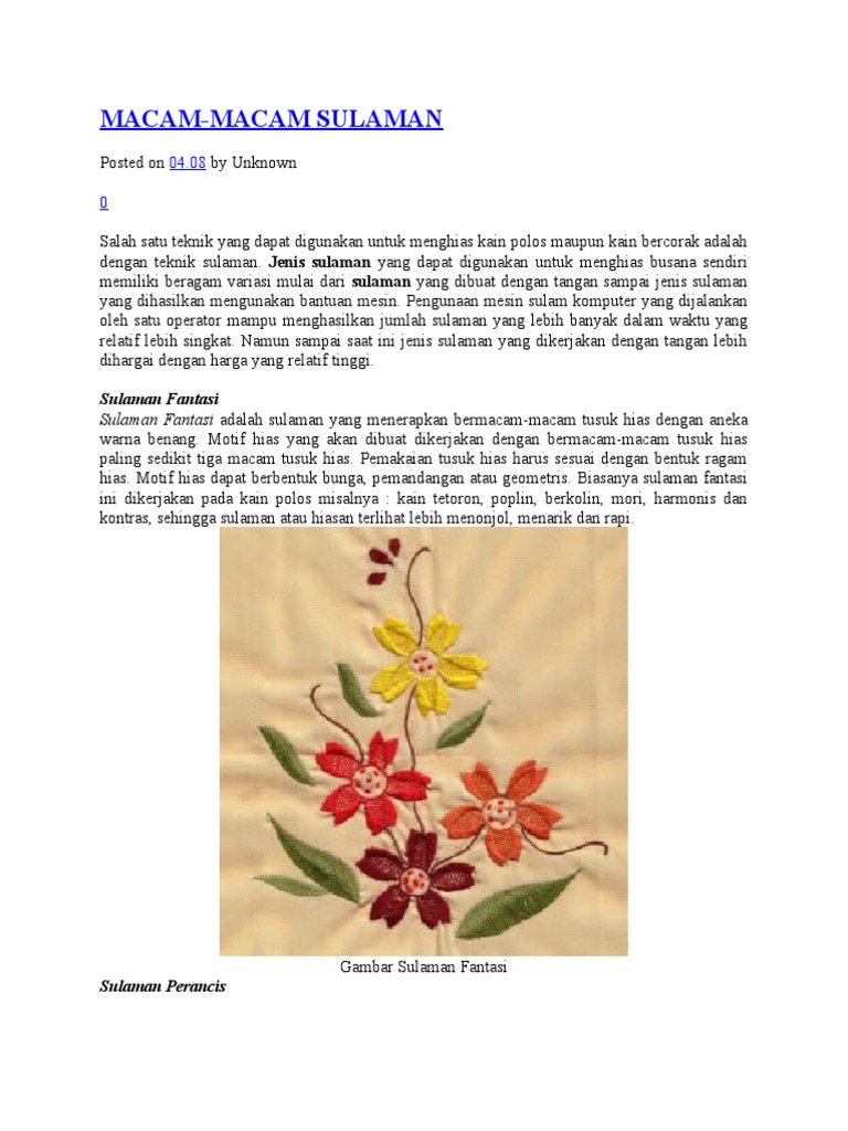 MACAM Sulaman | PDF | Griya & Taman | Seni