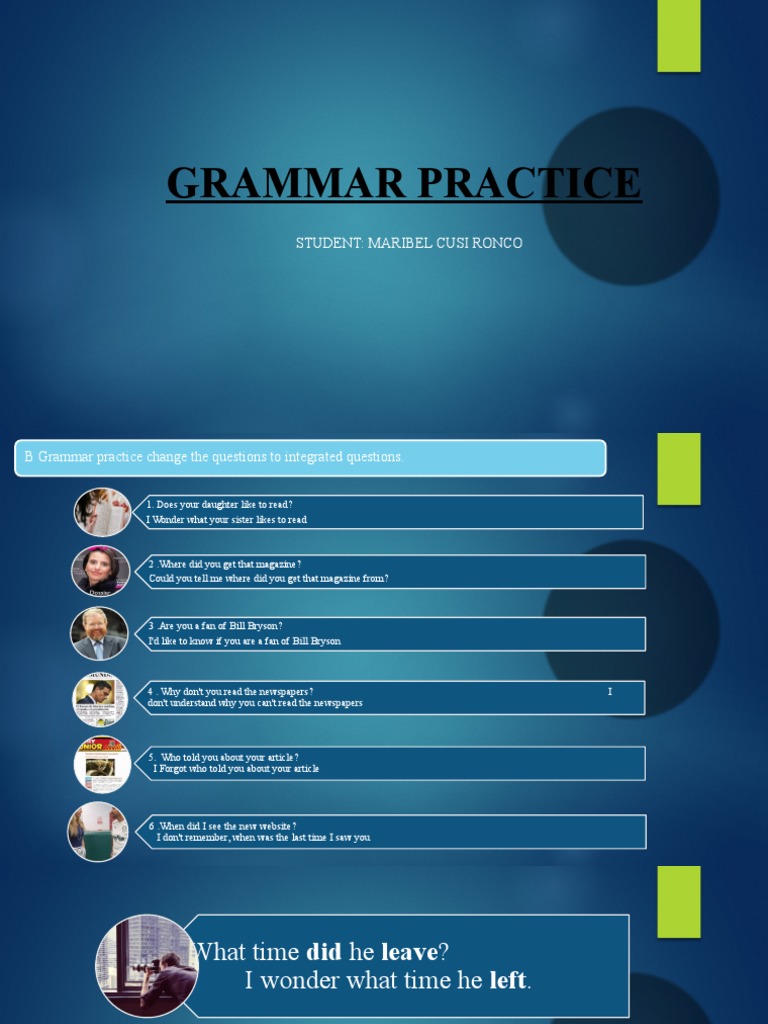 Grammar Practice - Change The Questions Tu Embedded Questions | PDF
