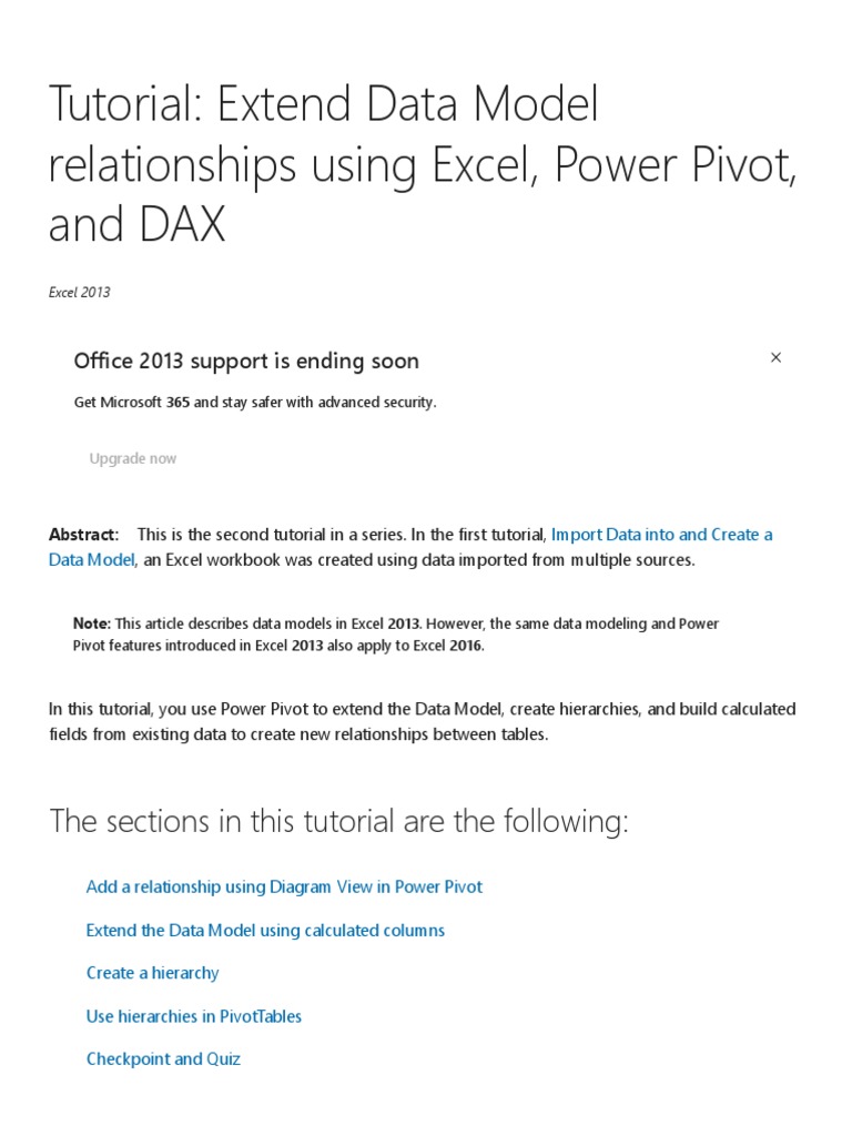 Tutorial - Extend Data Model Relationships Using Excel, Power Pivot ...