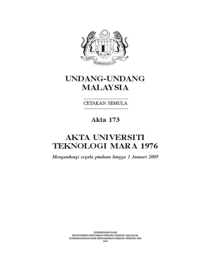 Akta 173 Sehingga 112009 | PDF