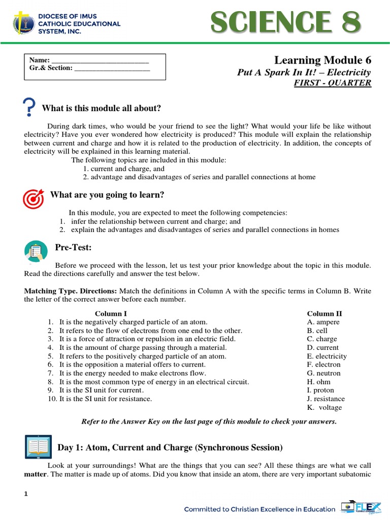 Science 8 Module 6 | PDF | Electrical Resistance And Conductance ...