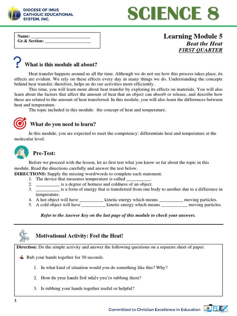Science 8 Module 5 | PDF | Temperature | Heat
