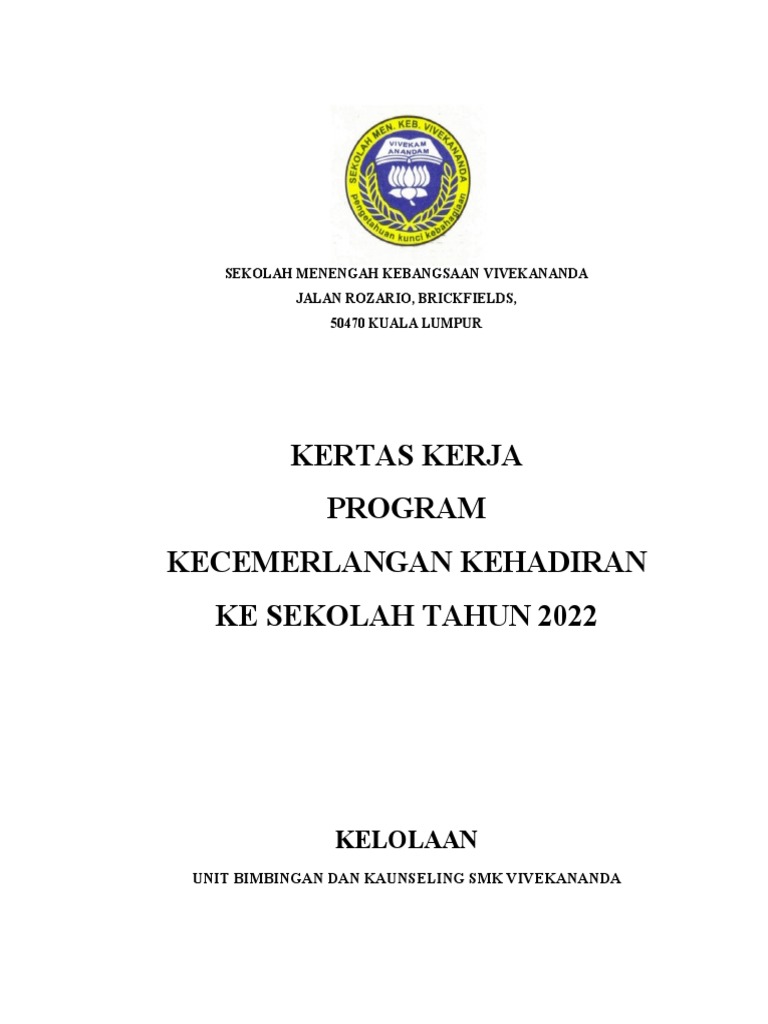 Program Kecemerlangan Kehadiran SMK Vivekananda | PDF