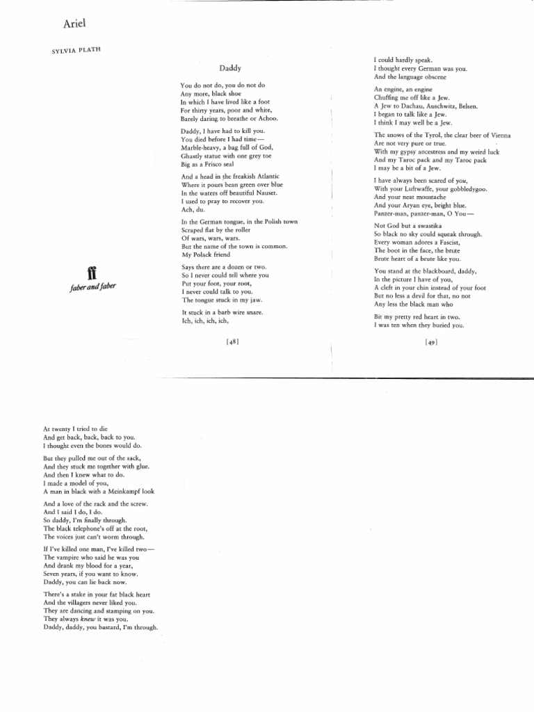 Daddy Sylvia Plath | PDF | Poetry