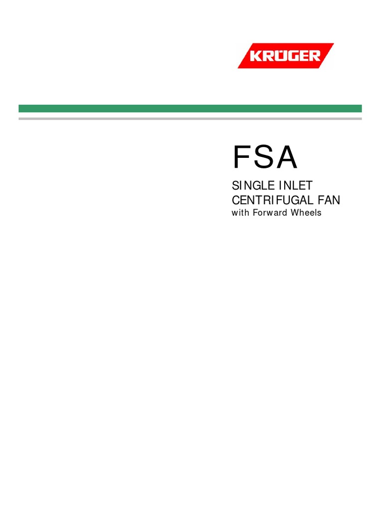 FSA Series Single Inlet Centrifugal Fan | PDF | Horsepower | Mechanical ...