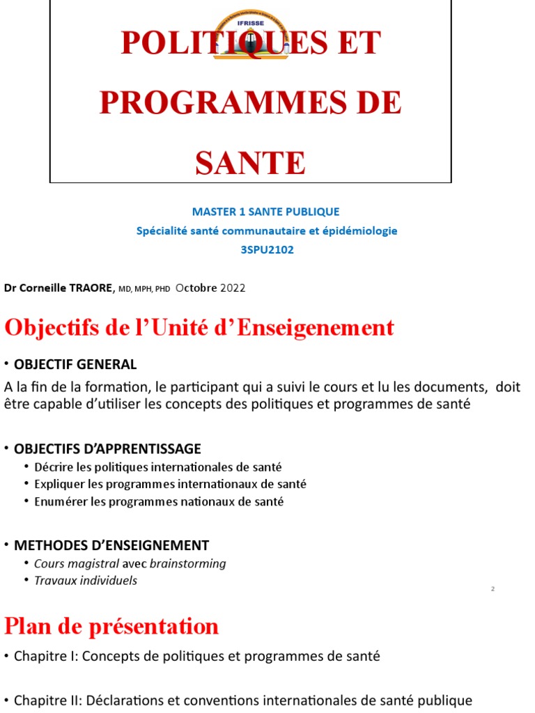Module Politiques Programmes de Santé | Télécharger gratuitement PDF | Objectifs du millénaire ...