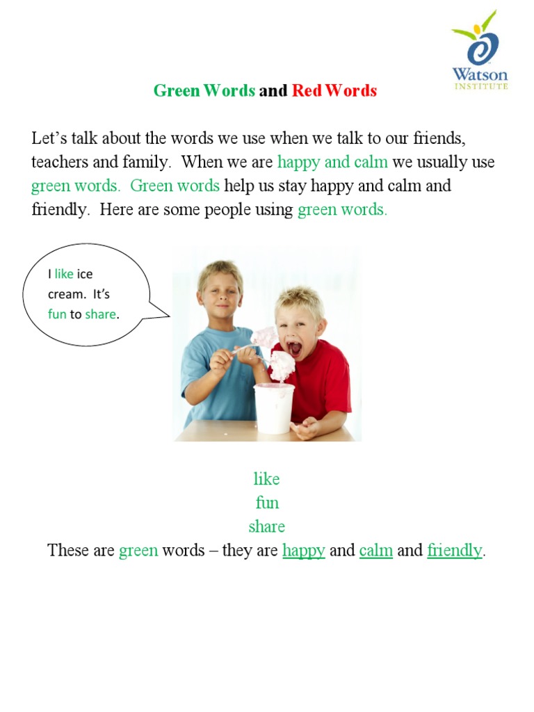 Understanding Green and Red Words | PDF | Career & Growth | Language ...