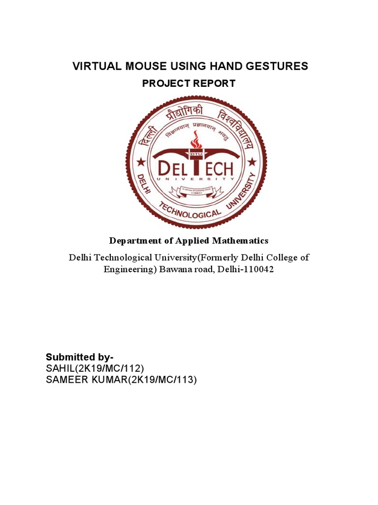 Virtual Mouse Using Hand Gestures | PDF | Computer Vision | Machine ...