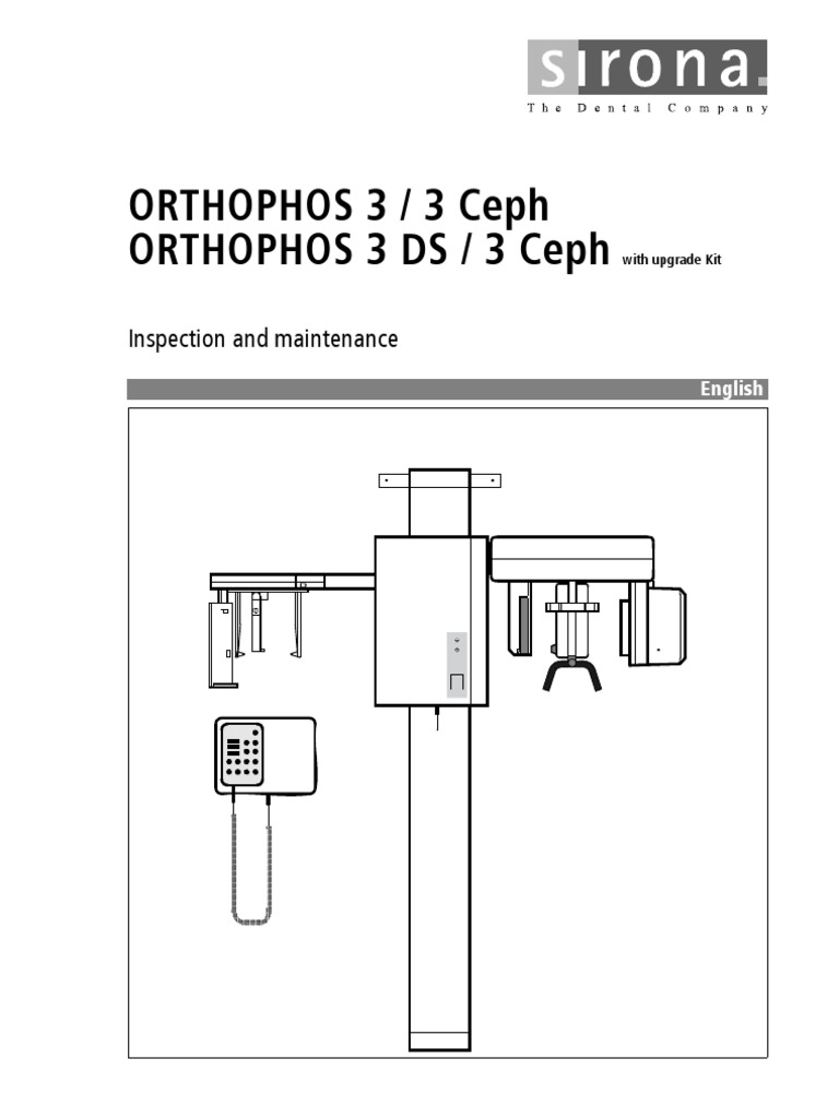 Sirona Orthophos 3 Dental X-Ray - Maintenance Manual | PDF | X Ray | Reliability Engineering