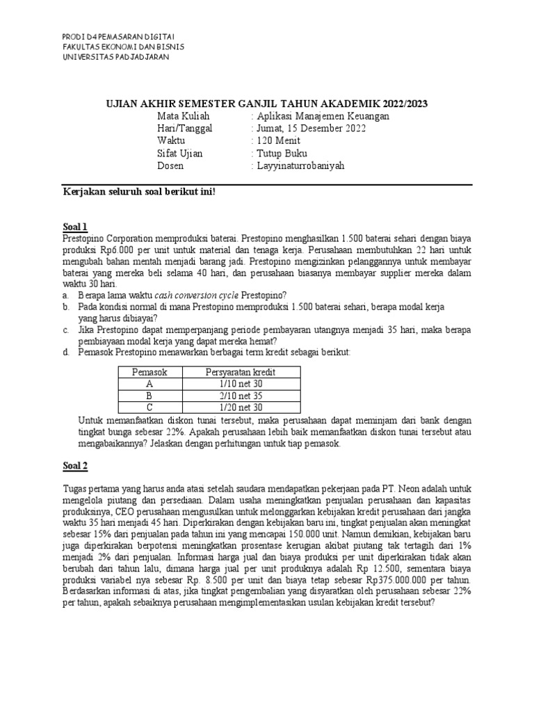 Latihan Soal 12 | PDF