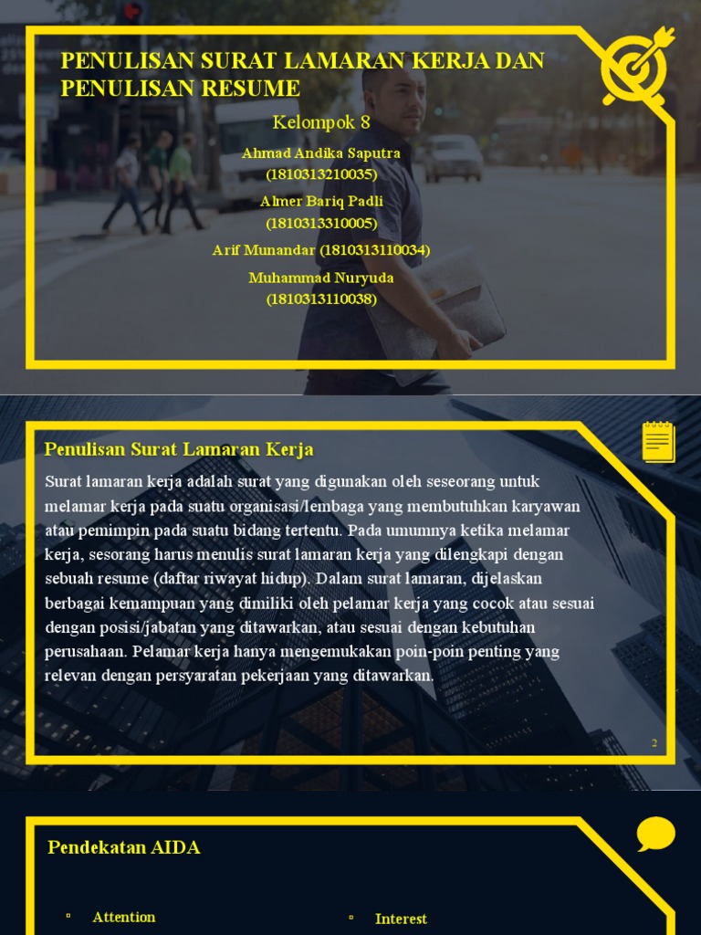 Penulisan Surat Lamaran Kerja & Penulisan Resume | PDF