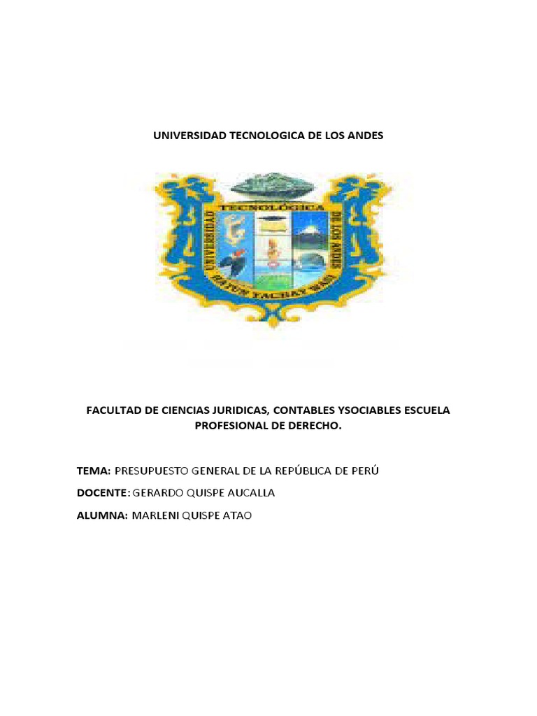Presupuesto General De La República De Perú Pdf Presupuesto