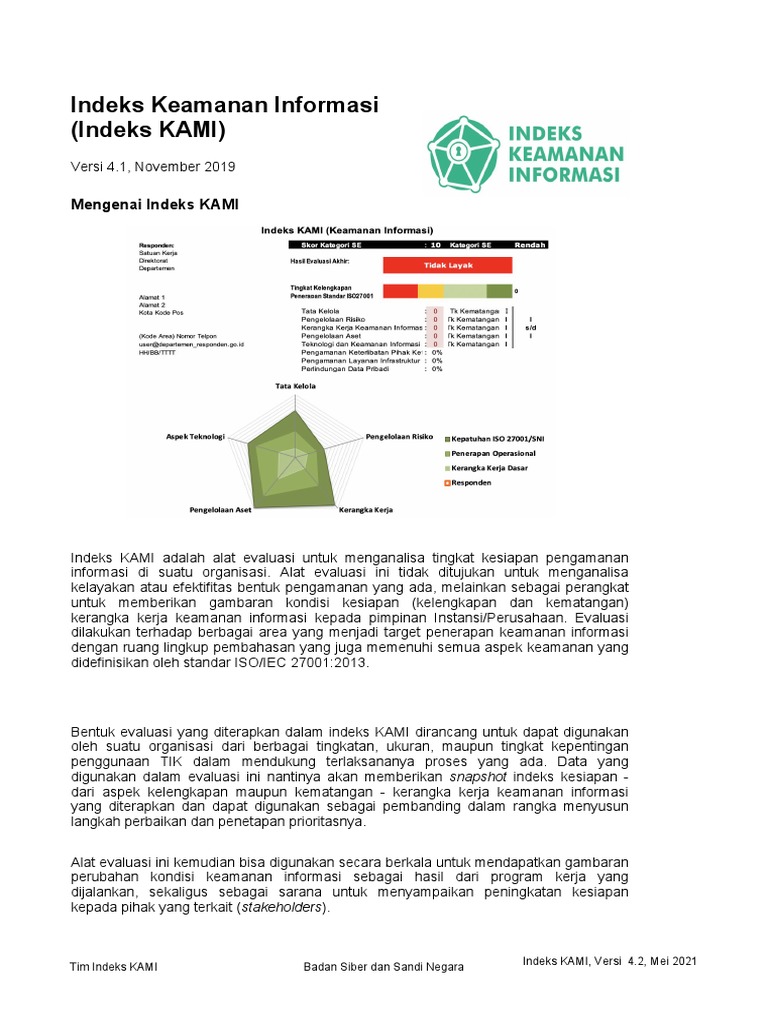 Indeks KAMI Versi 4.2 V3 - Mei 2021 | PDF