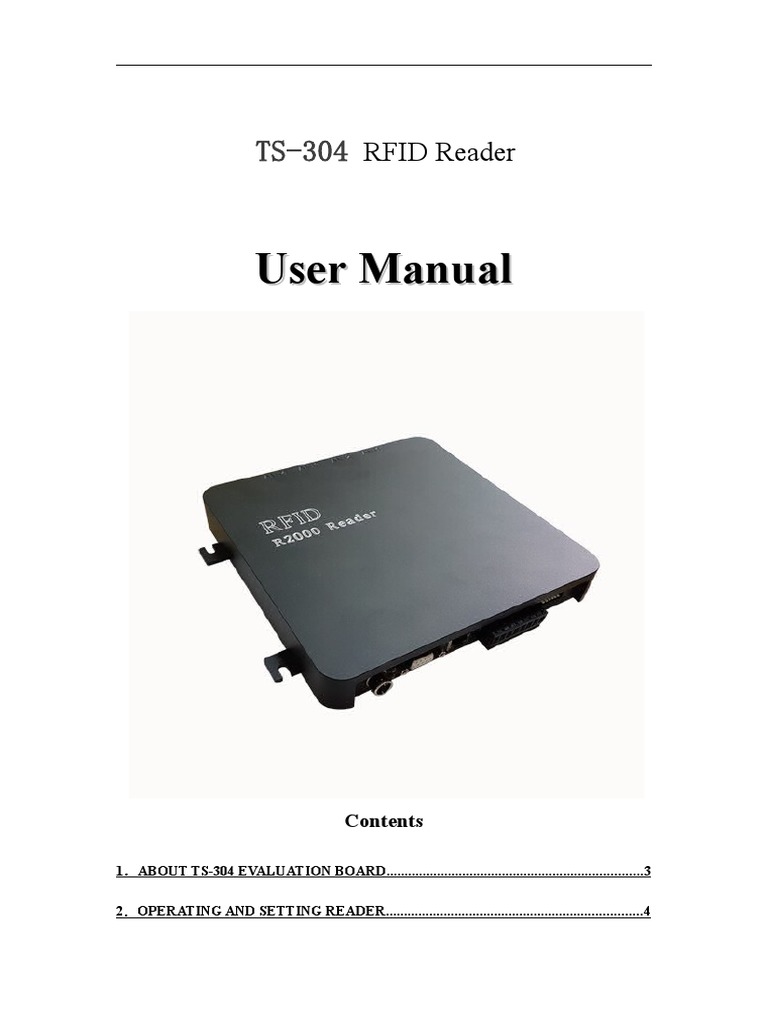 TS-304 RFID Reader User Manual | PDF | Radio Frequency Identification ...