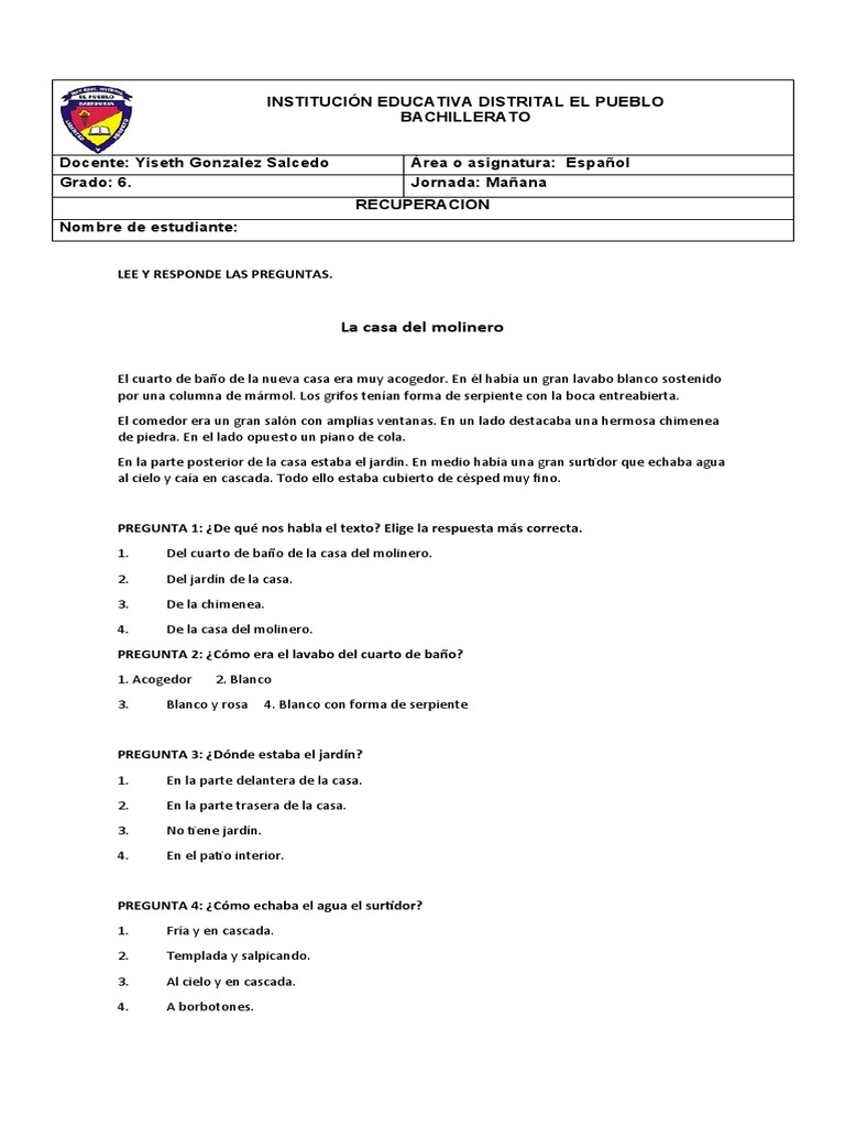 Taller de Recuperacion 6 | PDF