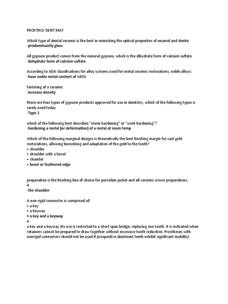 Prostho Dent Mat | PDF | Dentures | Dentistry