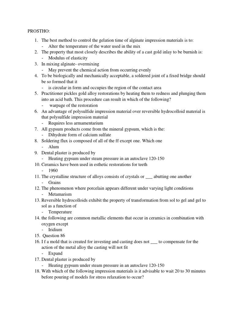 Prostho Revalida | PDF | Dentures | Dentistry Branches