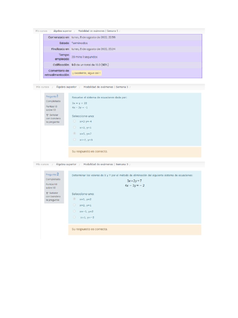 Examen Algebra Superior Semana 5 | PDF Examen Algebra Superior Semana 5 | PDF