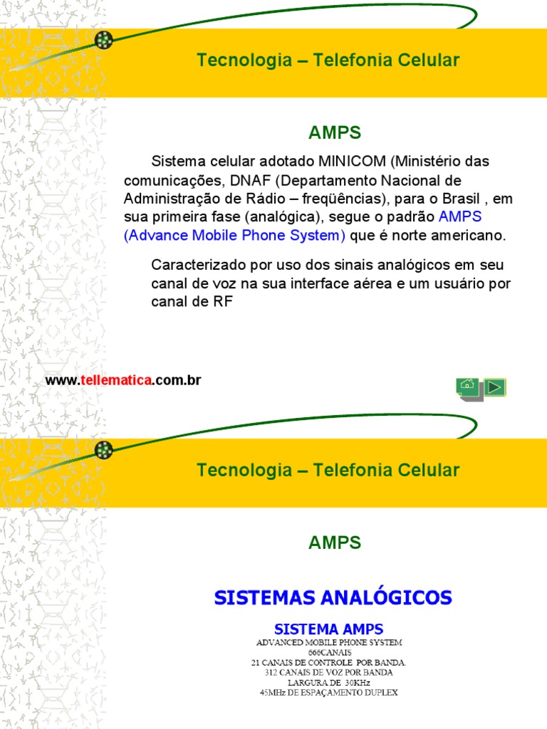 Sistema AMPS na Telefonia Celular | PDF | Tecnologia e Engenharia