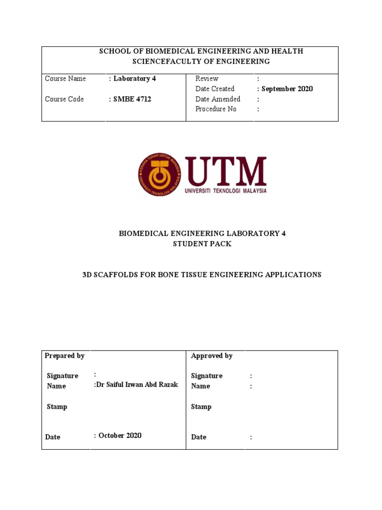 LAB MANUAL PBL Saiful 1 | PDF | Tissue Engineering | Chemistry