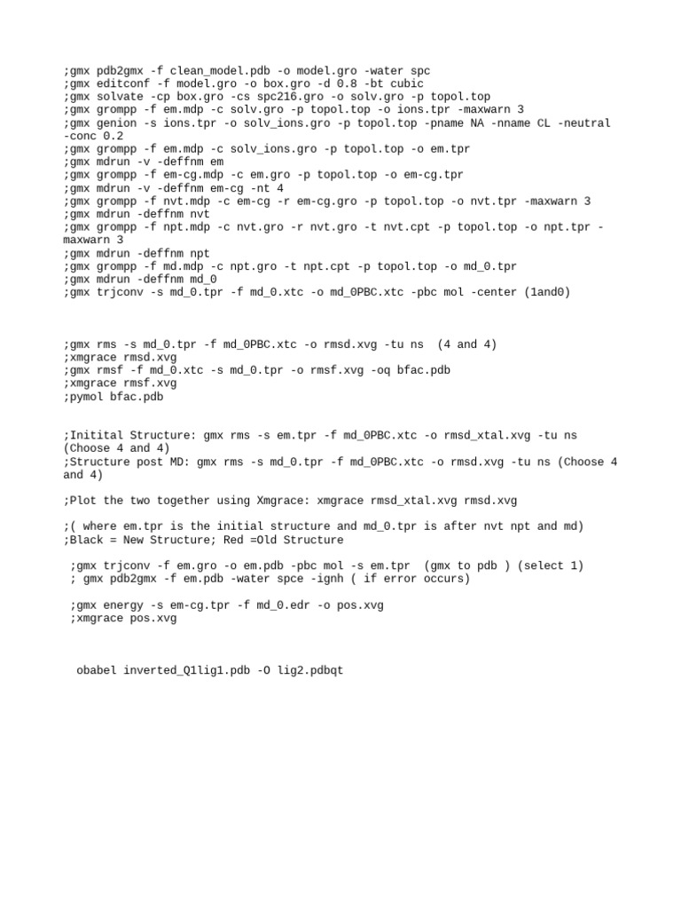 GROMACS Molecular Dynamics Workflow | PDF | Computers