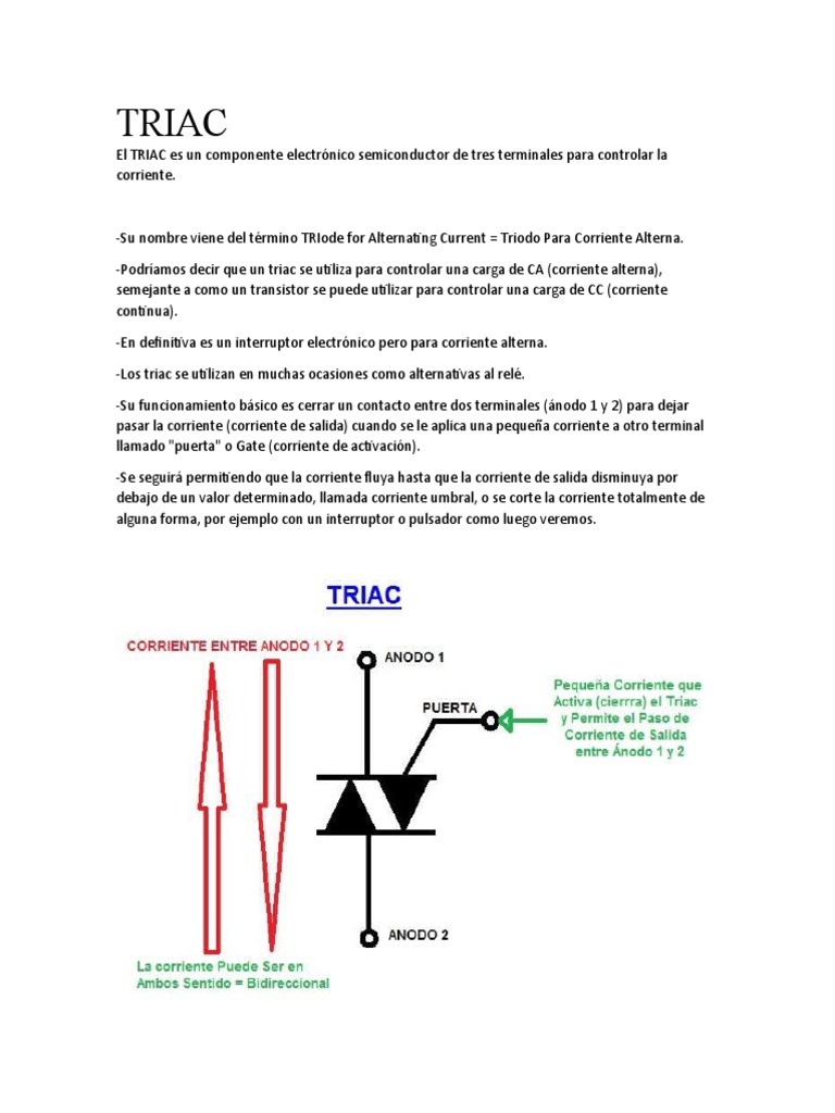 TRIAC | PDF | Corriente eléctrica | Componentes