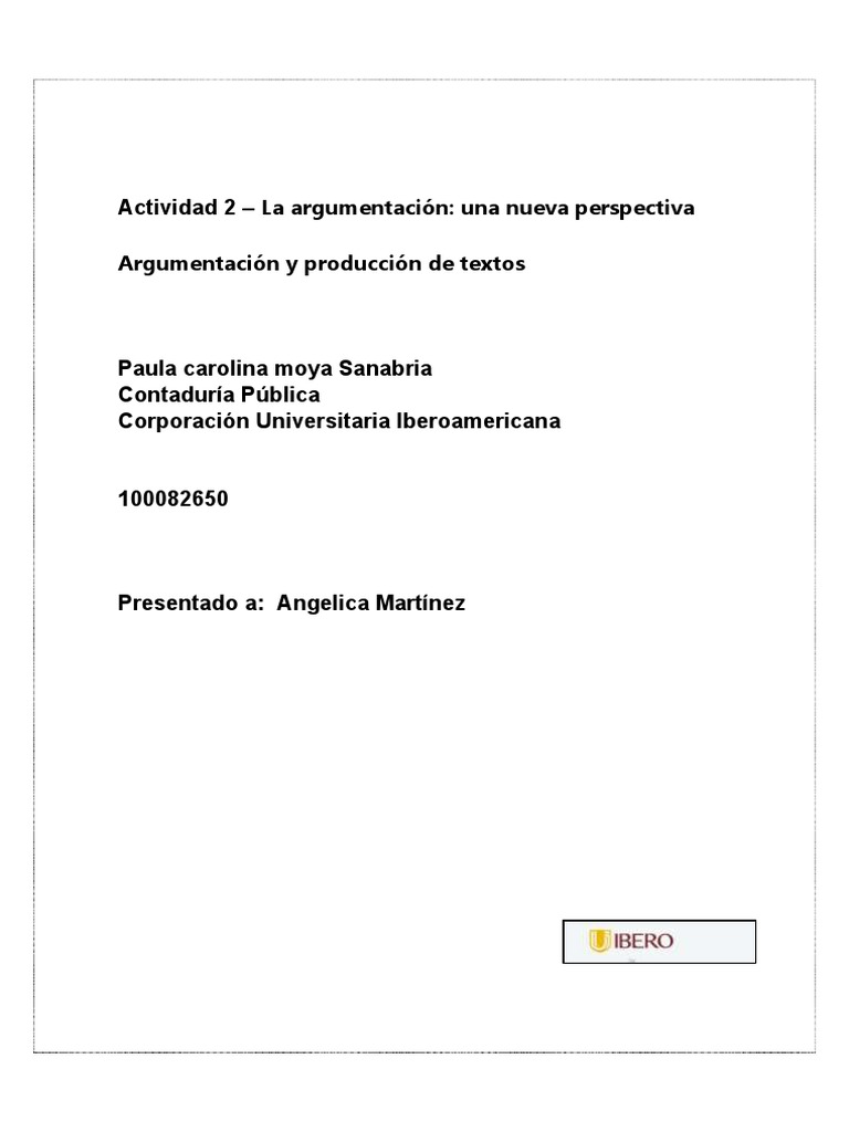 Actividad 2 - La Argumentacion | PDF | Ciencias sociales