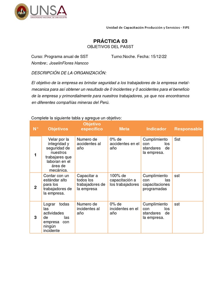 Práctica 03 Joselin Flores Hancco | PDF
