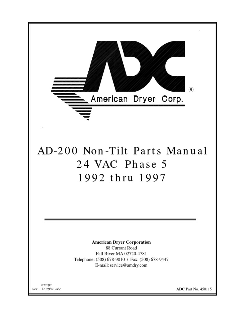 AD-200 Phase 5 Parts Manual PN 450115 (REV-4) | PDF | Screw | Fuse ...
