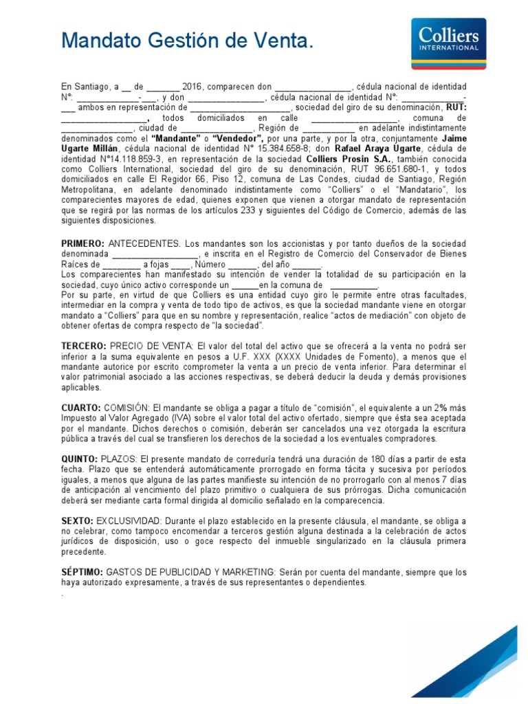 Mandato de Corretaje para Venta | PDF | Justicia | Crimen y violencia