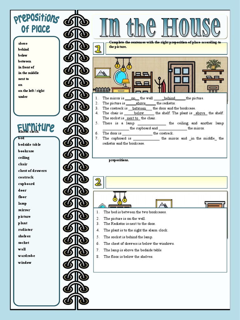 Prepositions of Place Test - 071051 | PDF