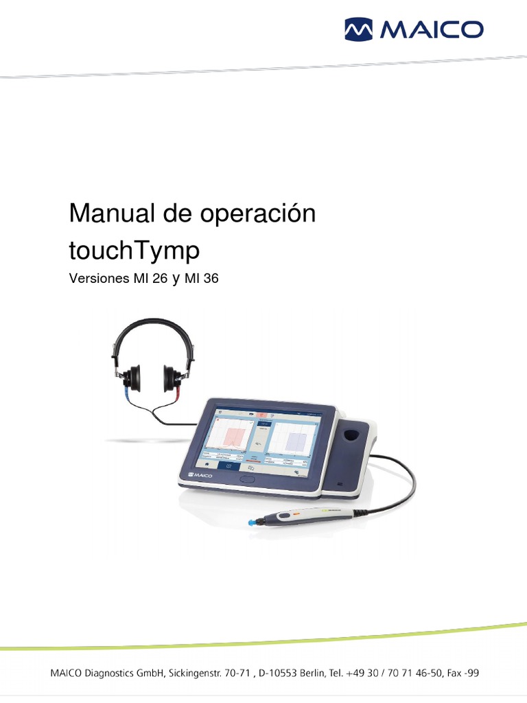 MAICO TouchTymp MI 26 MI 36 Manual de Operacion | PDF