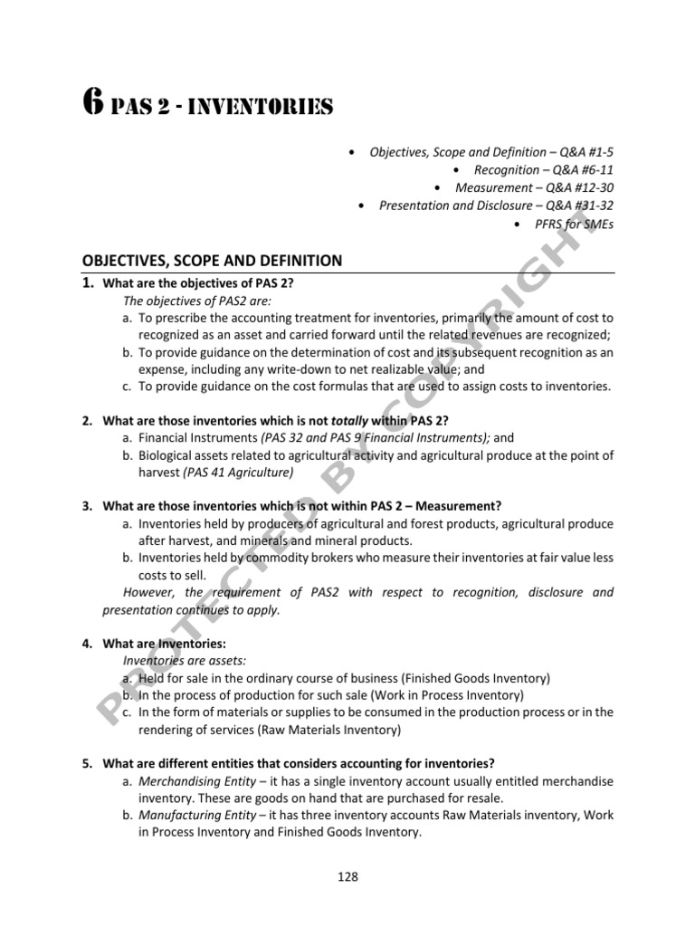 Chapter 6 PAS 2 Inventories | PDF | Inventory | Cost Of Goods Sold